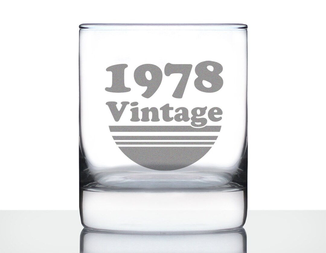 Vintage 1978 - Fun 47th Birthday Whiskey Rocks Glass Gifts for Men ...