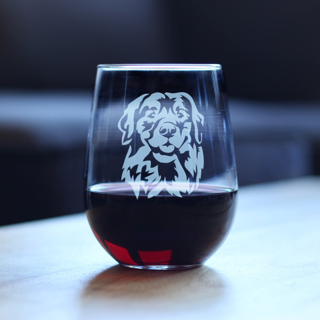 Etched Golden Retriever Stemless Wine Glass: Dog Lover Gift - Etsy