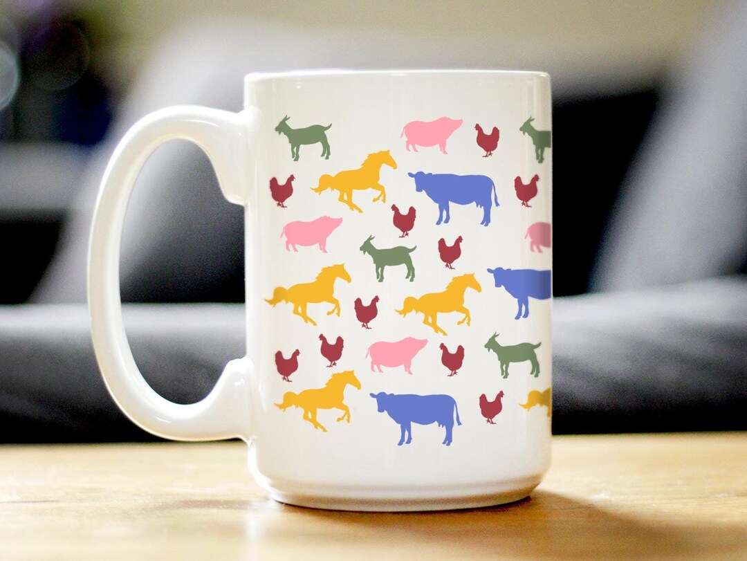 Farm Animals Coffee Mug: Farmhouse Ceramic Mug (15oz & 11oz) - Etsy