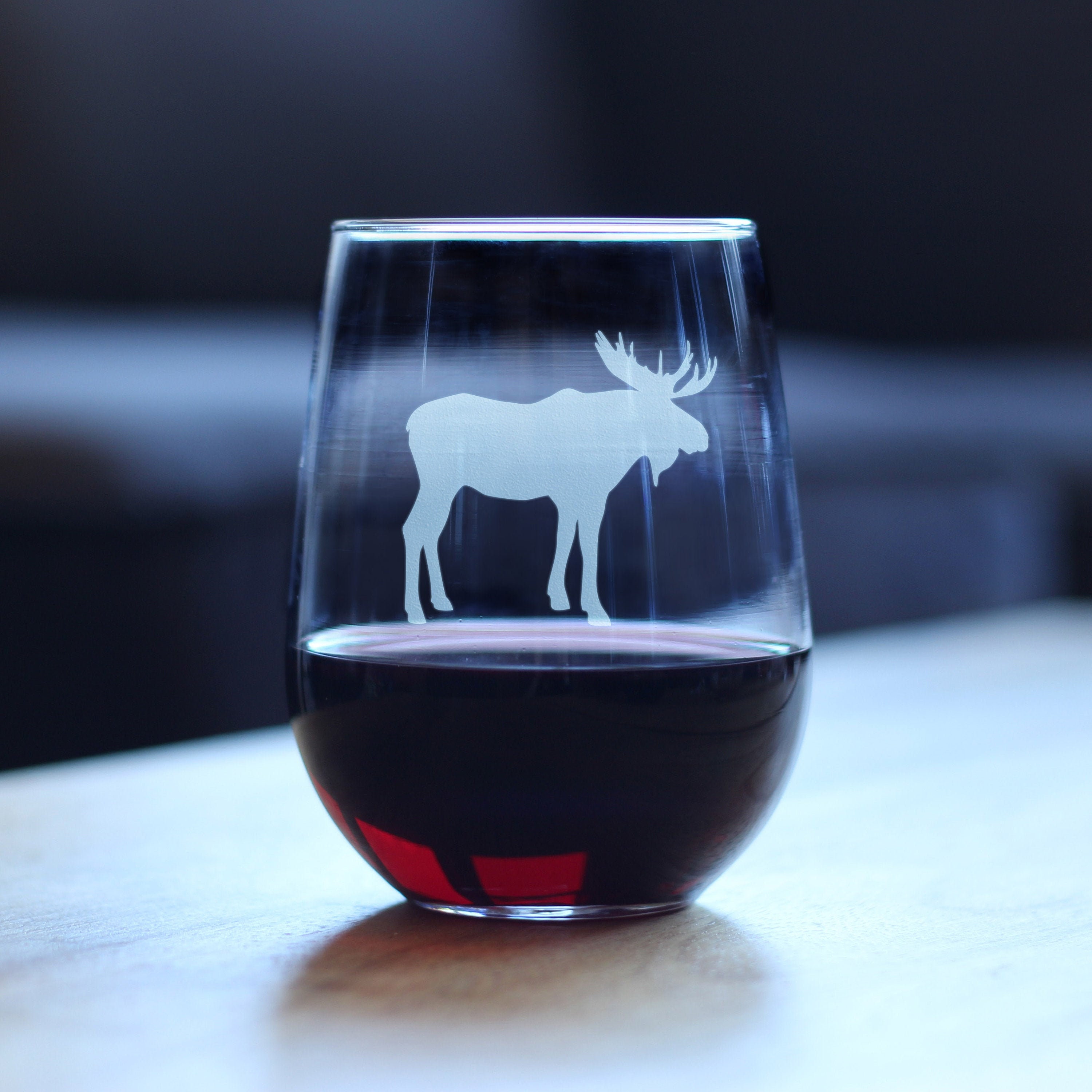 Moose Silhouette Cute Stemless Wine Glass Moose Decor - Etsy