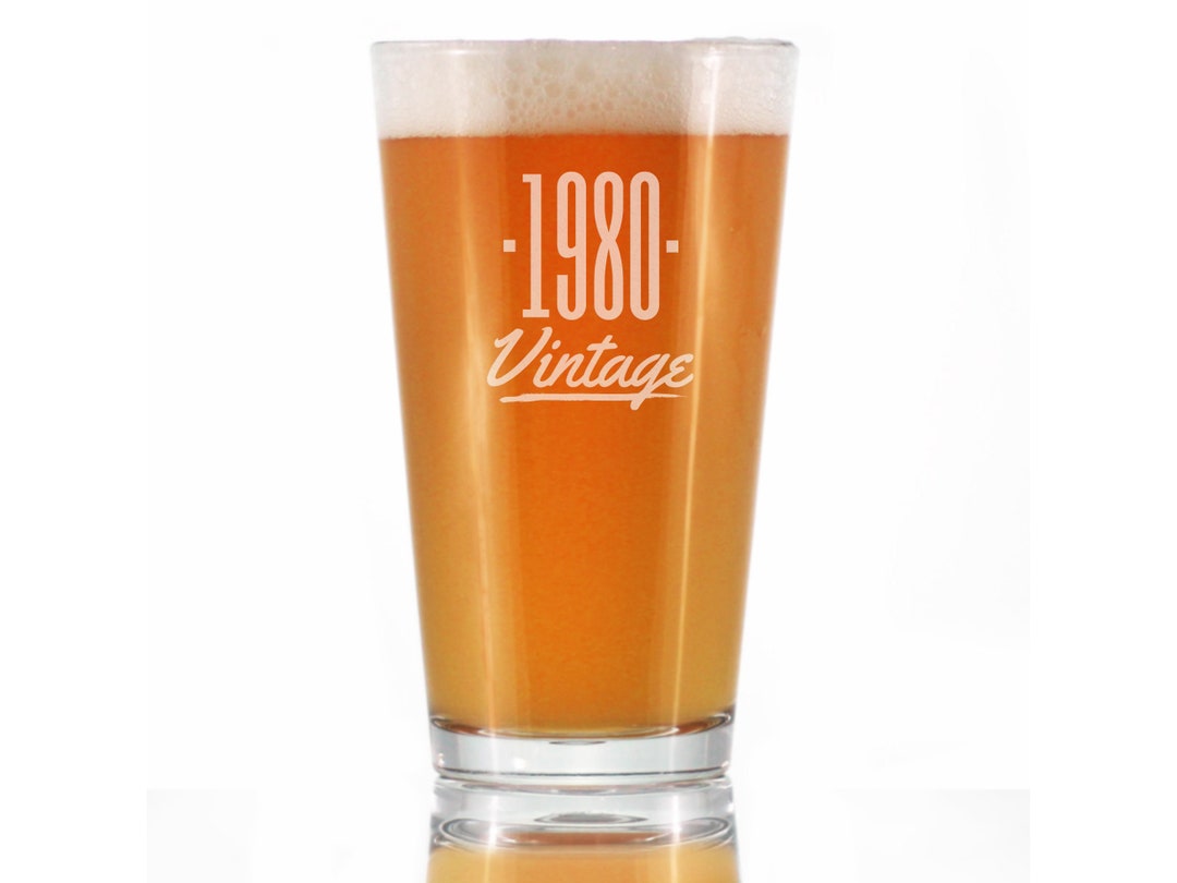 Vintage 1980 Beer Pint Glass: 45th Birthday Gift - Etsy