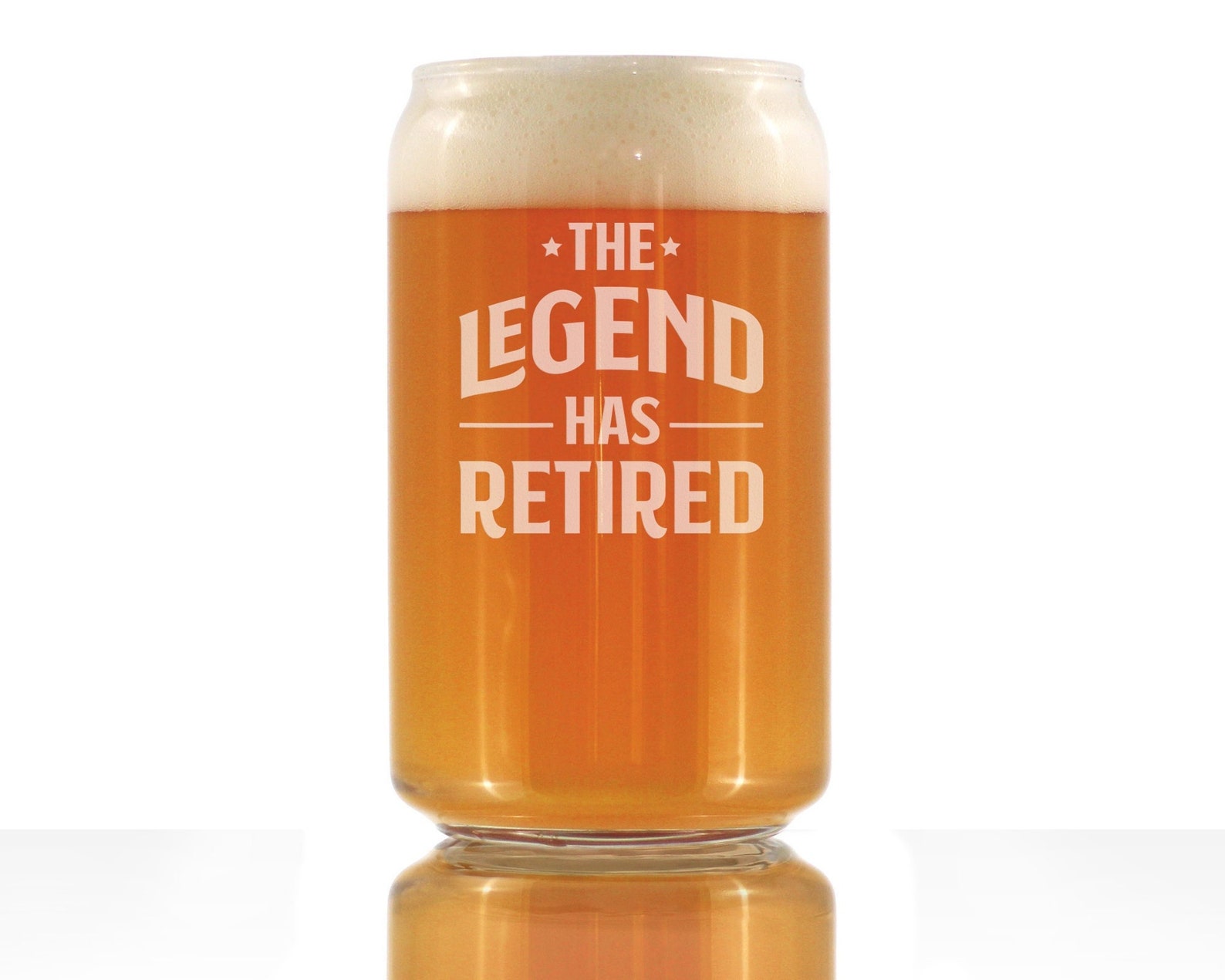 The Legend Has Retired Cute Funny Beer Can Shaped Pint Glass - Etsy