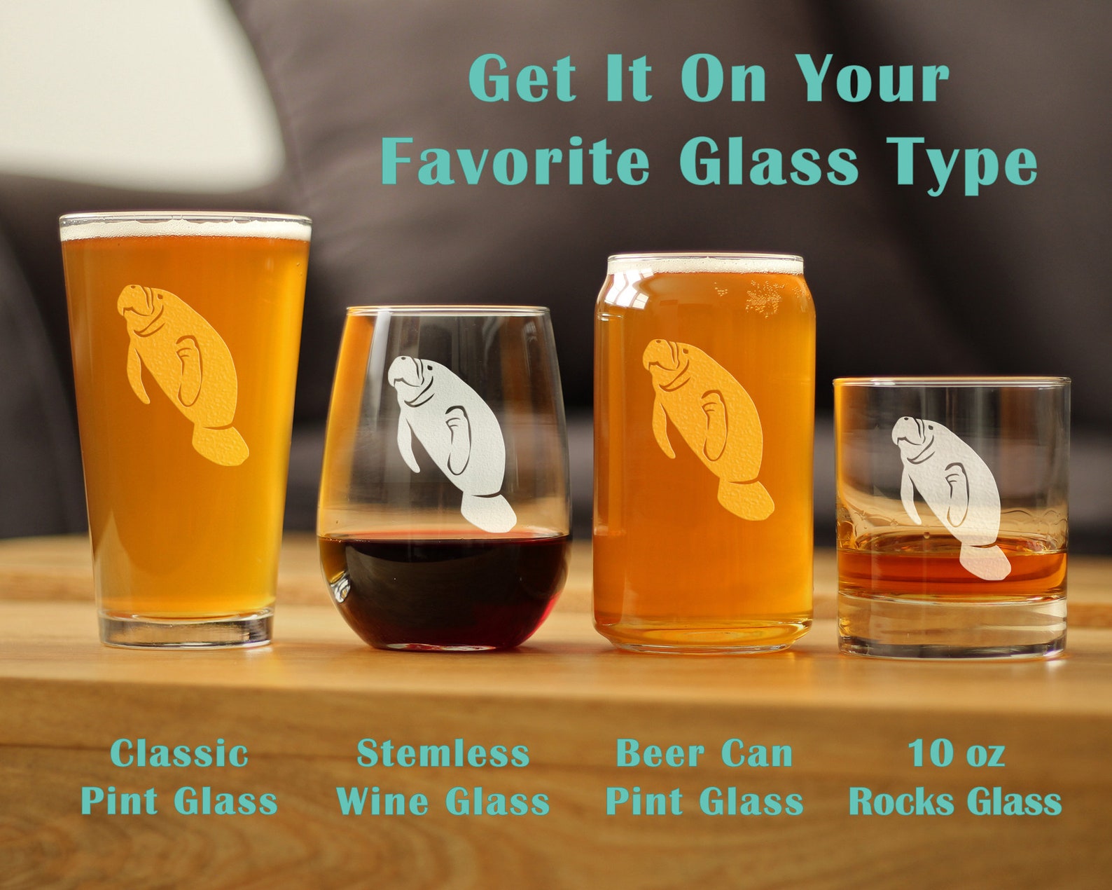 Manatee Cute Stemless Wine Glass Beach House Decor Gifts - Etsy