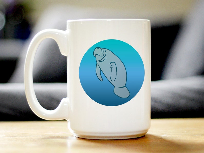 Manatee Coffee Mug - Cute Ocean Animals Themed Decor and Gifts for Sea ...