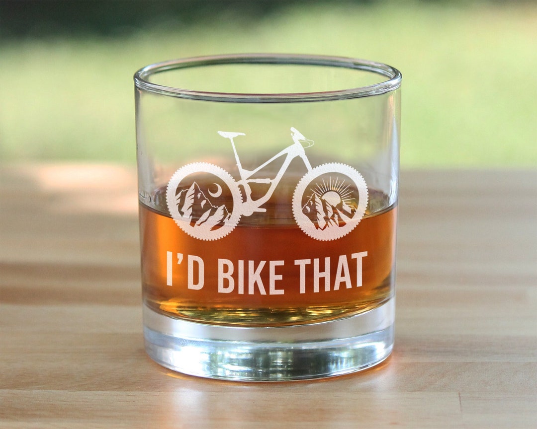 Etched Mountain Bike Rocks Glass: "i'd Bike That" Cycling Gift - Etsy