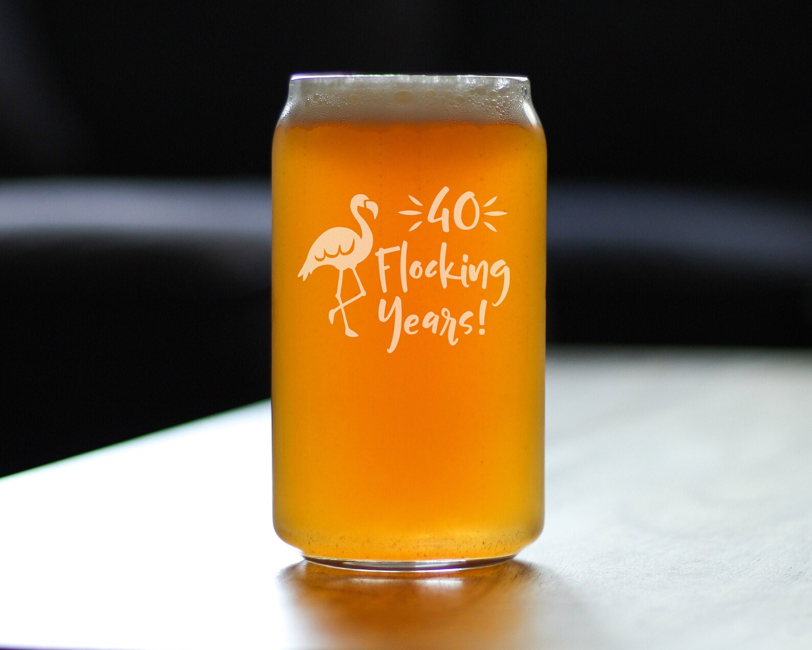 40 Flocking Years Funny Beer Can Pint Glass Etched Sayings - Etsy