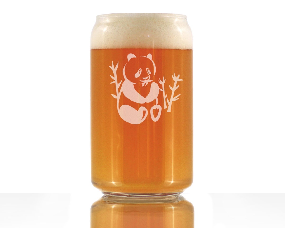 Panda Beer Can Pint Glass, Etched Animals, Animal Lover Gifts for Women ...