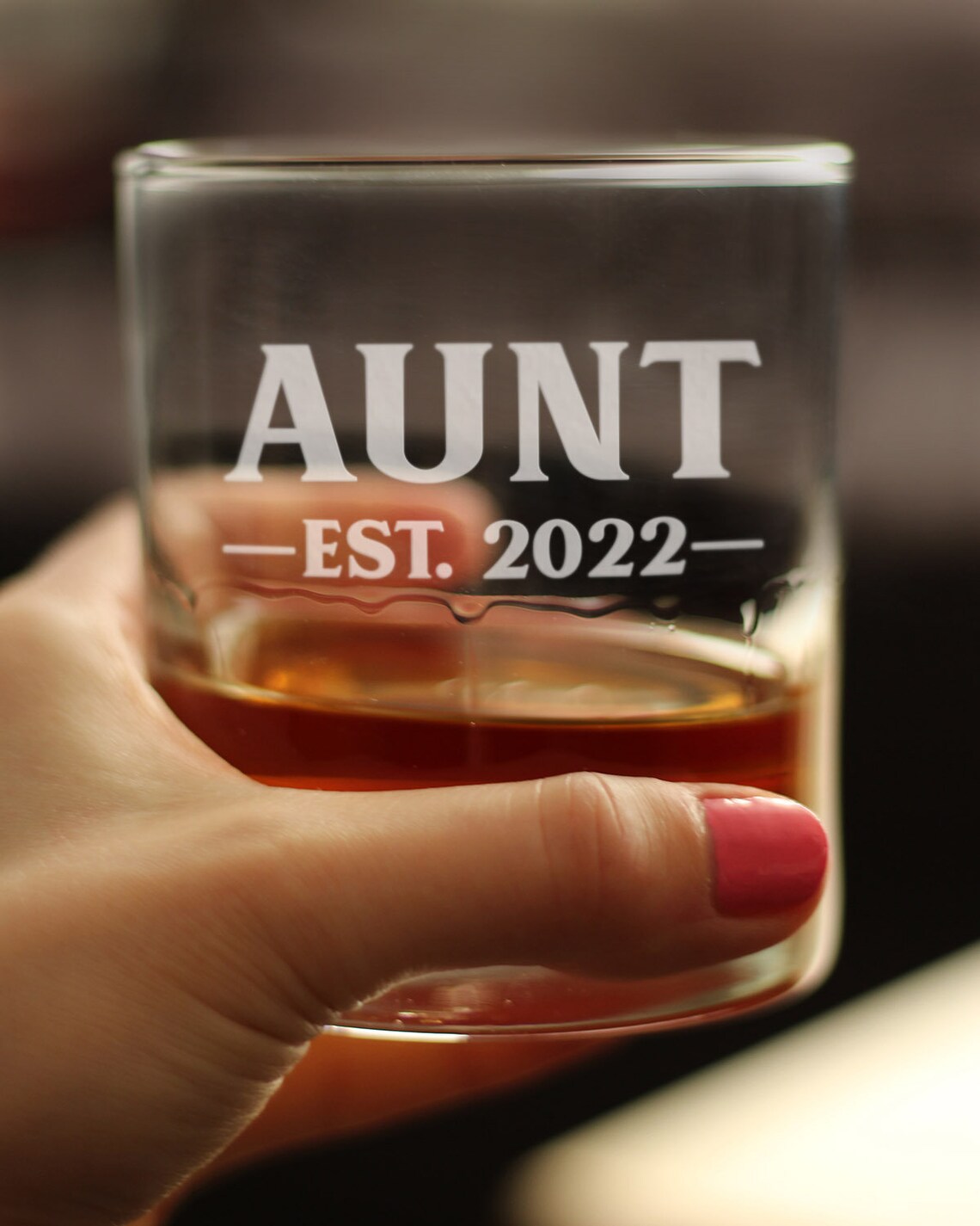 Aunt Est. 2022 Bold 10 Oz Rocks Glass or Old Fashioned - Etsy