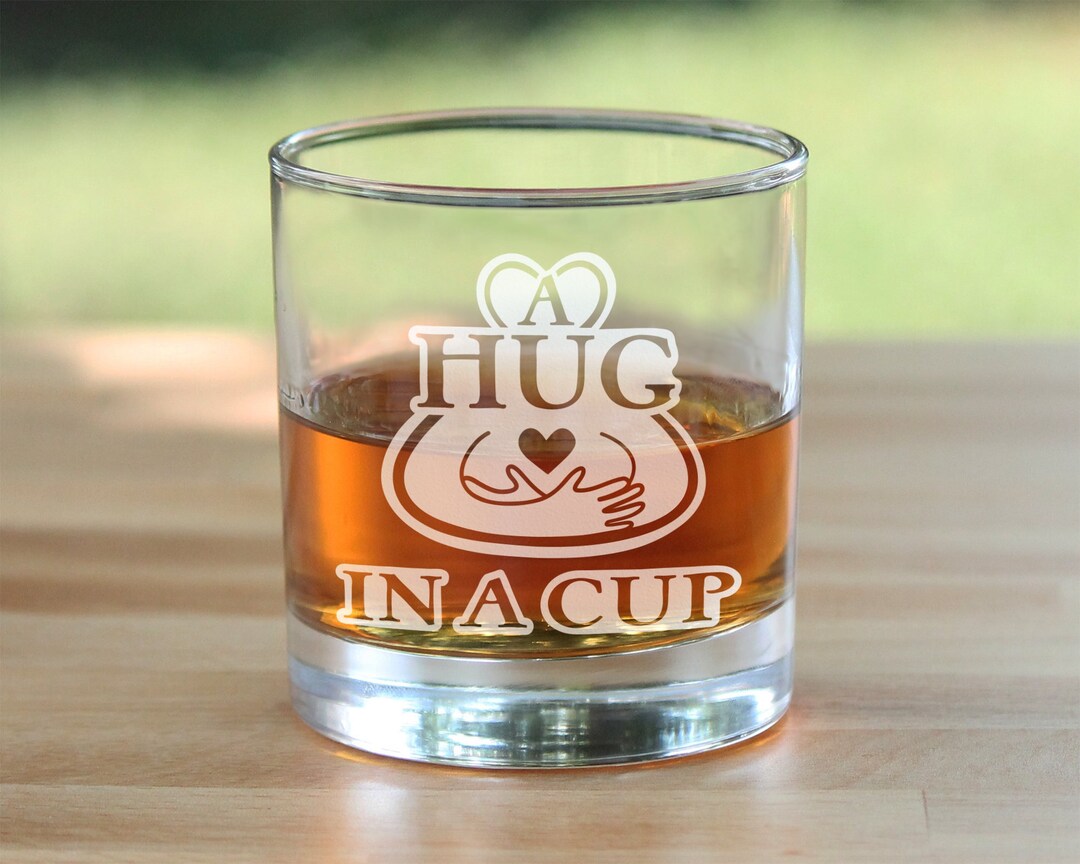 Hug in a Cup - Whiskey Rocks Glass Gift - Sympathy Gifts for Comfort ...