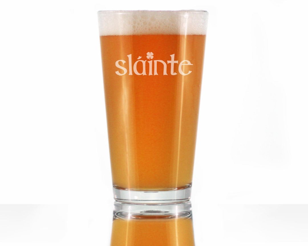 Slainte Irish Cheers Pint Glass: Etched St. Patrick's Day Party Cup - Etsy