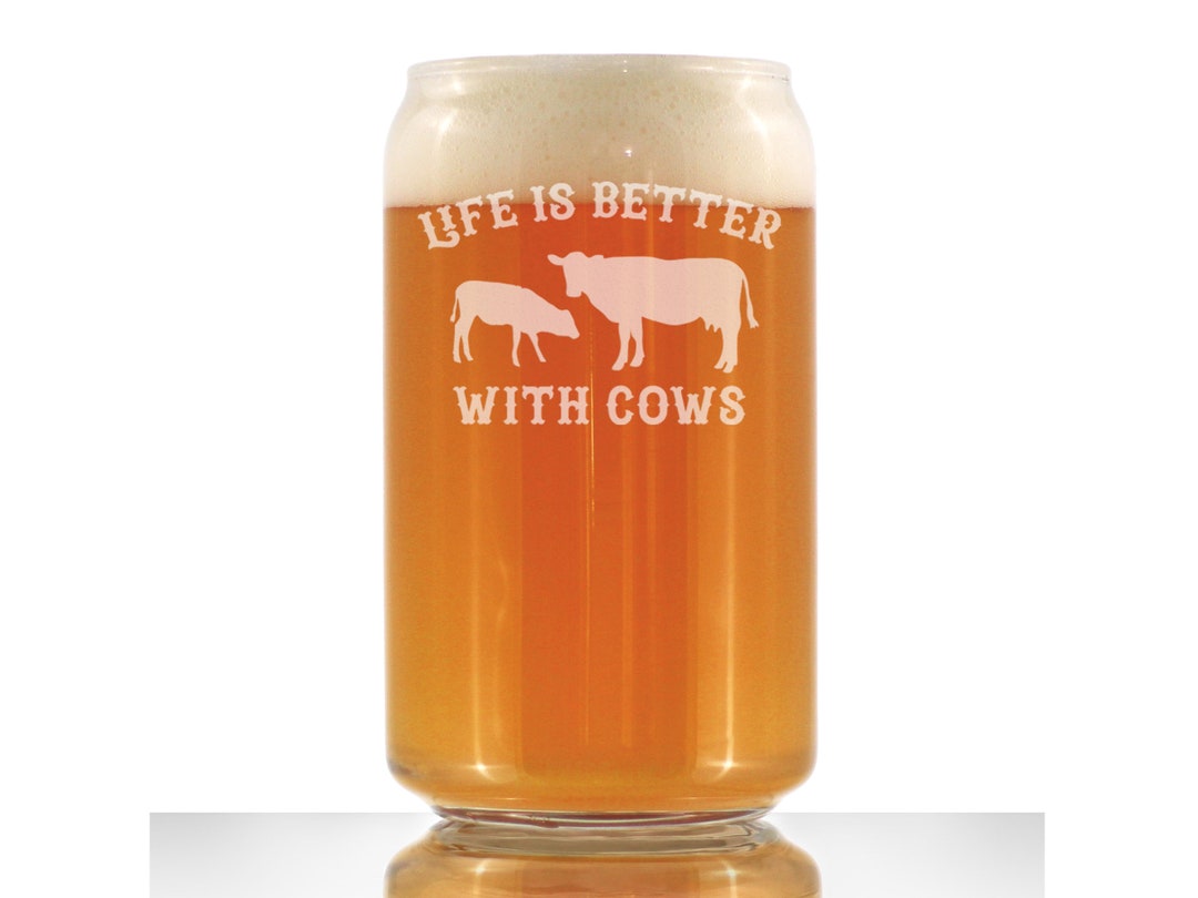 Etched Cow Pint Glass: Funny Farmhouse Beer Lover Gift - Etsy