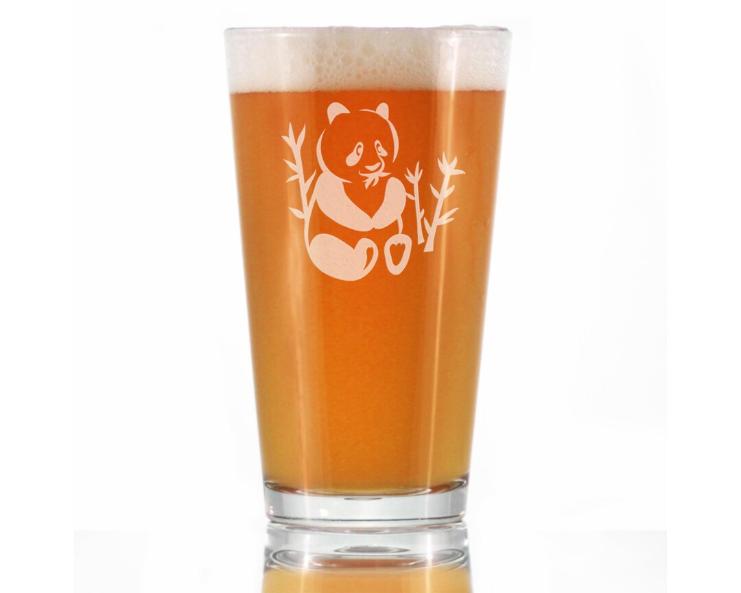 Panda - Pint Glass, 16 Oz, Etched Animals, Zoo Animals Gift for Women ...