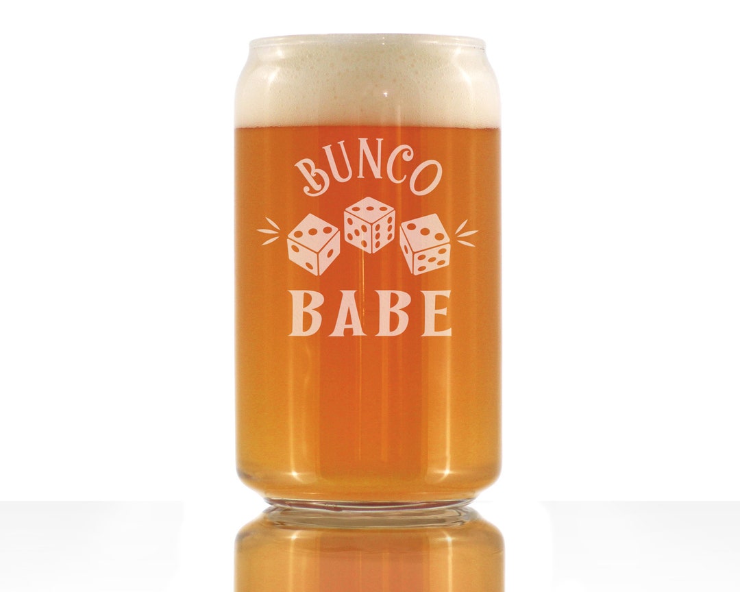 Bunco Babe Beer Can Pint Glass - Bunco Decor and Bunco Gifts for Women ...