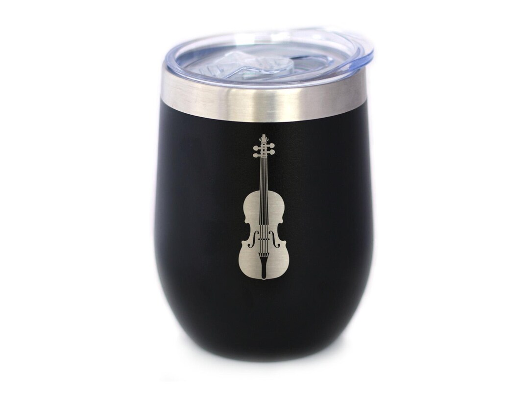 Violin - Wine Tumbler Cup With Sliding Lid - Stainless Steel Insulated ...