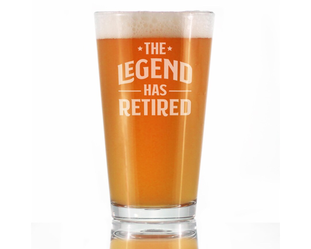 The Legend Has Retired Pint Glass - Etched Retirement Gift - Etsy