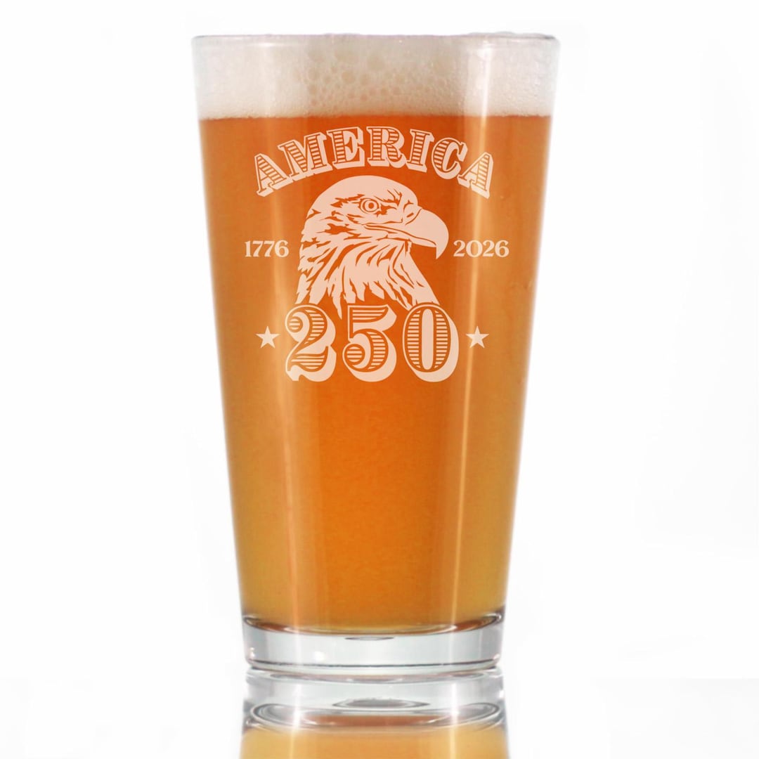 America 250th Anniversary Pint Glass for Beer America 250 Merchandise ...