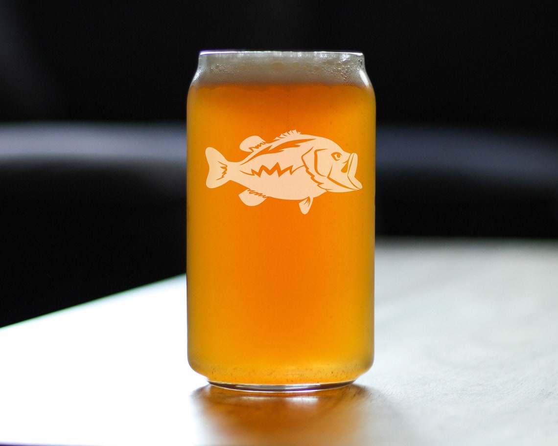 Largemouth Bass 16 Oz Fish Beer Can Pint Glass | Etsy