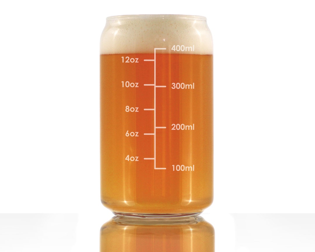 Mixing Glass Measuring Cup - Can Pint Glass - Engraved Measurement ...