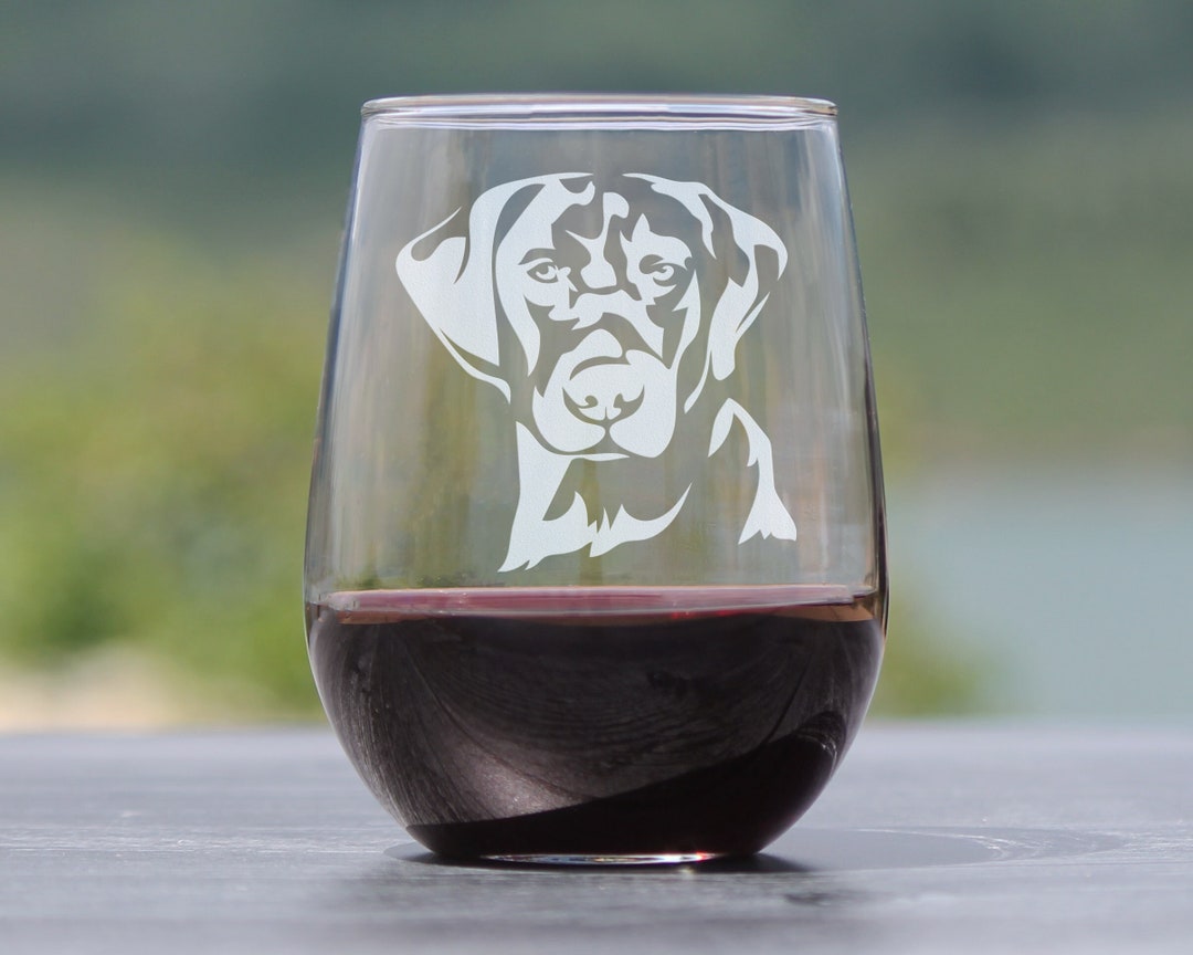 Labrador Face Stemless Wine Glass - Large Glasses - Cute Gifts for Dog ...