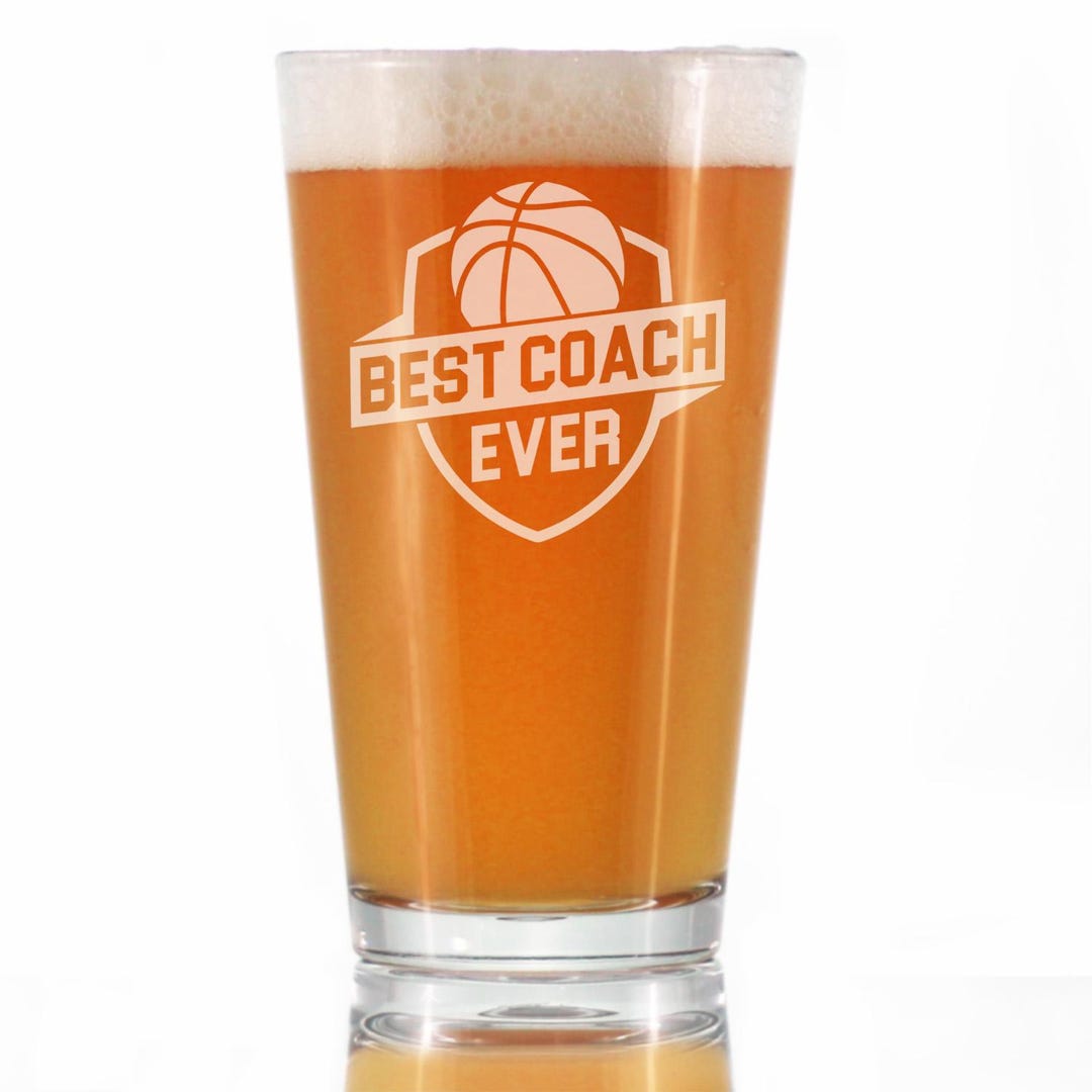Basketball Coach Gifts for Coaches Pint Glass for Beer Best Coach Ever ...