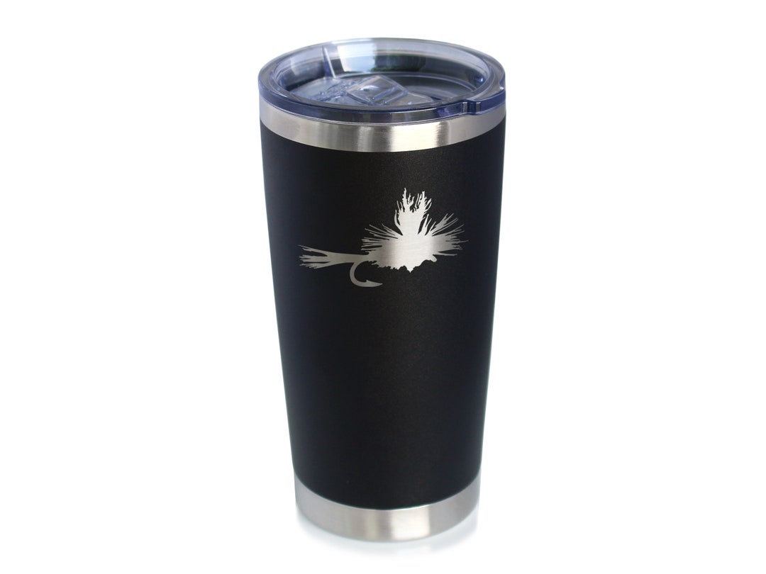 Fishing Fly - Insulated Coffee Tumbler Cup With Sliding Lid - Stainless ...
