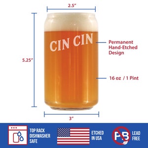 Cin Cin Etched Beer Pint Glass - Italian Cheers Gift - Etsy