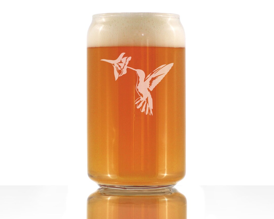 Hummingbird Beer Can Glass: Etched Pint Glass for Bird Lovers - Etsy