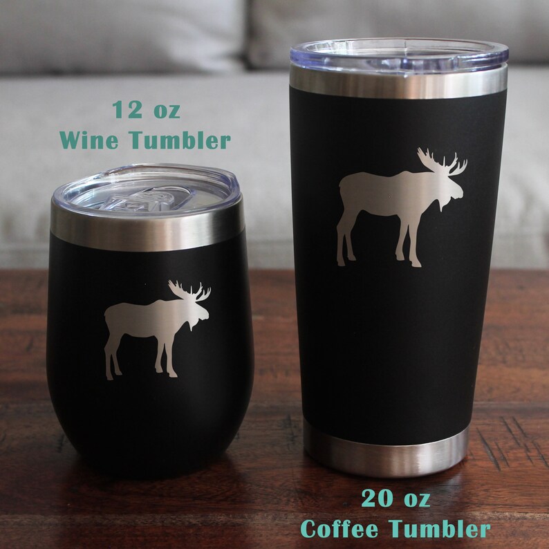 Moose Silhouette Cute Stemless Wine Glass Moose Decor - Etsy