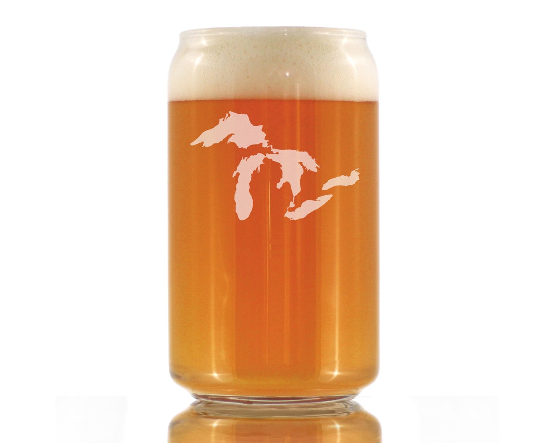 Great Lakes Cute Michigan State and Wisconsin State Beer Can - Etsy