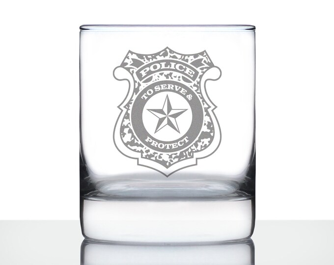 Police Engraved Whiskey Glass, Police Officer Gifts, Police Gifts, Gift ...