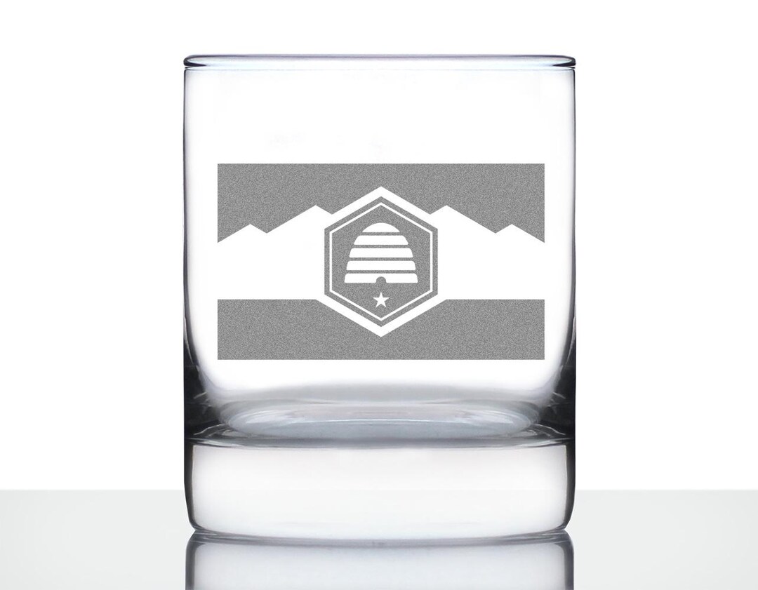 Engraved Utah Flag Rocks Glass: 10.25 Oz Old Fashioned Tumbler - Etsy