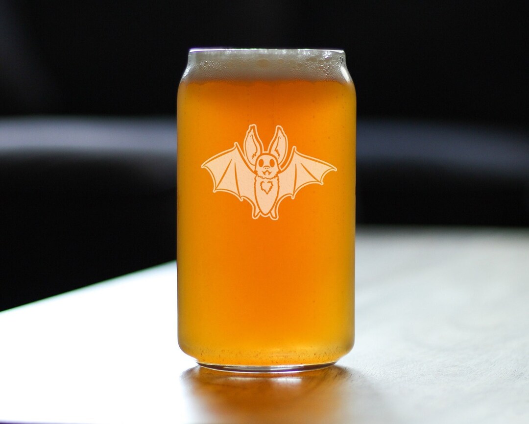 Bat Cute Beer Can Pint Glass Bat Themed Gifts Spooky & - Etsy
