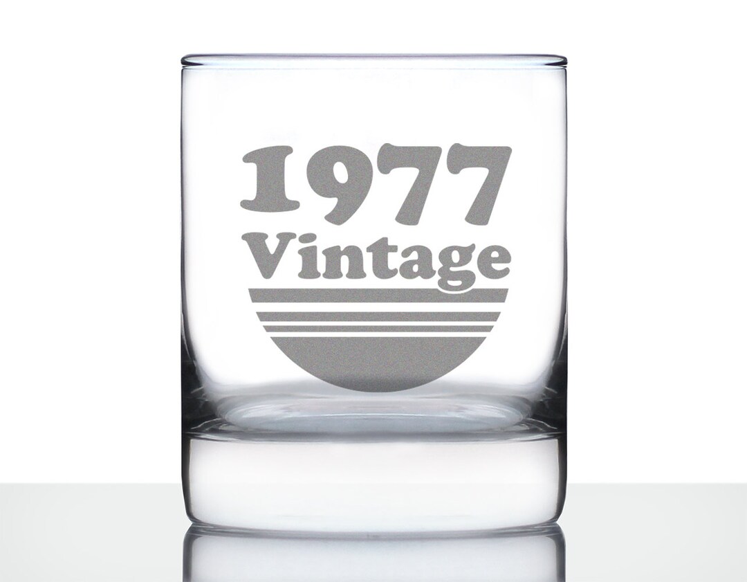 Vintage 1977 Fun 47th Birthday Whiskey Rocks Glass Gifts for Men ...