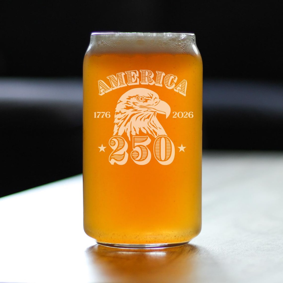 America 250th Anniversary Beer Can Glass: Etched 16 Oz Pint Glass - Etsy
