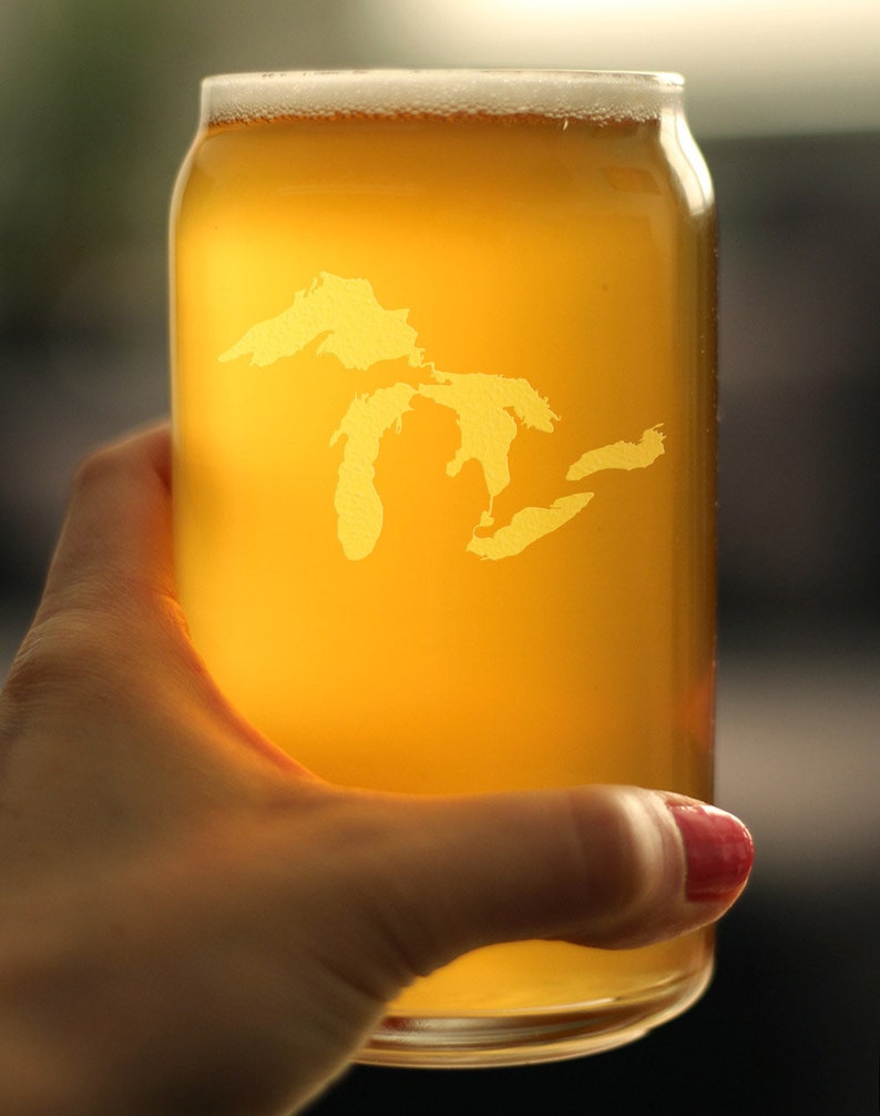 Great Lakes - Cute Michigan State and Wisconsin State Beer Can Pint ...