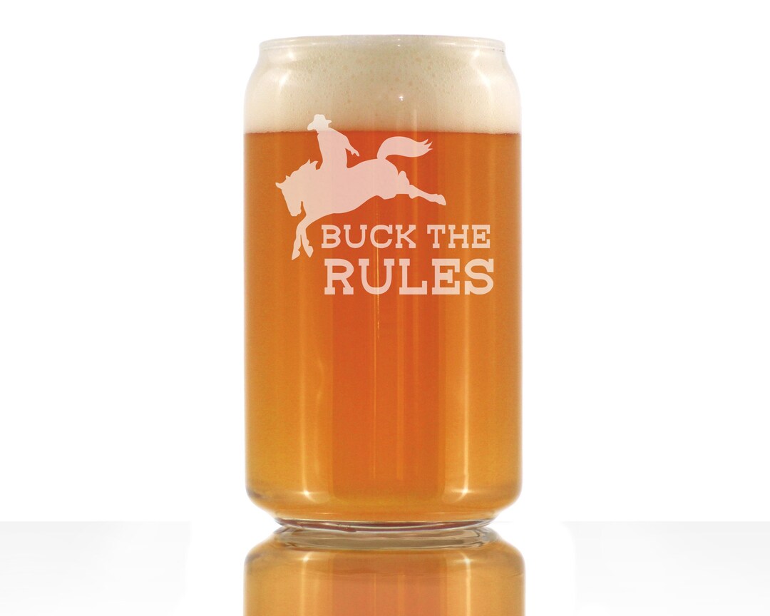 Etched Horse Beer Pint Glass: Buck the Rules, 16 Oz - Etsy