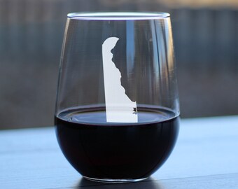Personalized Delaware State Wine Glasses, Delaware Glass, Delaware Wine ...