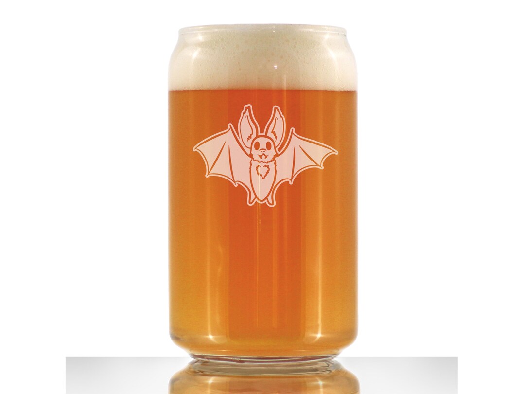 Bat Cute Beer Can Pint Glass Bat Themed Gifts, Spooky & Halloween Décor ...