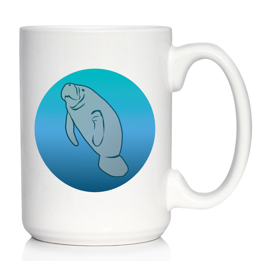 Manatee Coffee Mug - Cute Ocean Animals Themed Decor and Gifts for Sea ...