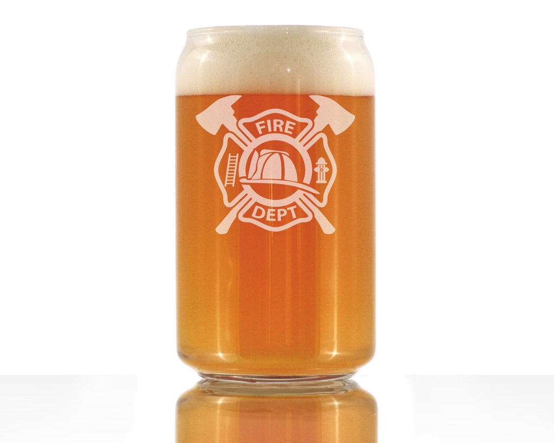 Firefighter Symbol Engraved Beer Can Pint Glass, Unique Gifts for ...