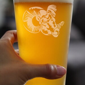 Ram Pint Glass, 16 Oz, Etched Animals, Wild Animals Gift for Women ...