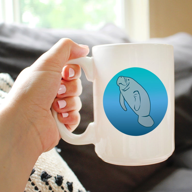 Manatee Coffee Mug - Cute Ocean Animals Themed Decor and Gifts for Sea ...