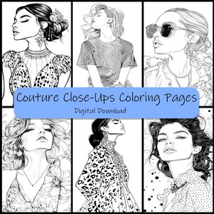 Fashion Model Coloring Book 40 Couture Portraits Men Women Style Close ...