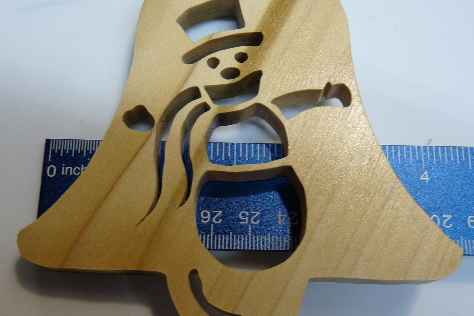 Scroll Saw Christmas Ornament Bell With Snowman With Scarf - Etsy