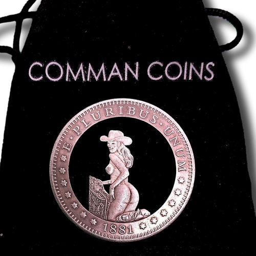 Hand Cut Hobo Coin Western Texas Cowgirl Rodeo Cowboy American Dollar ...