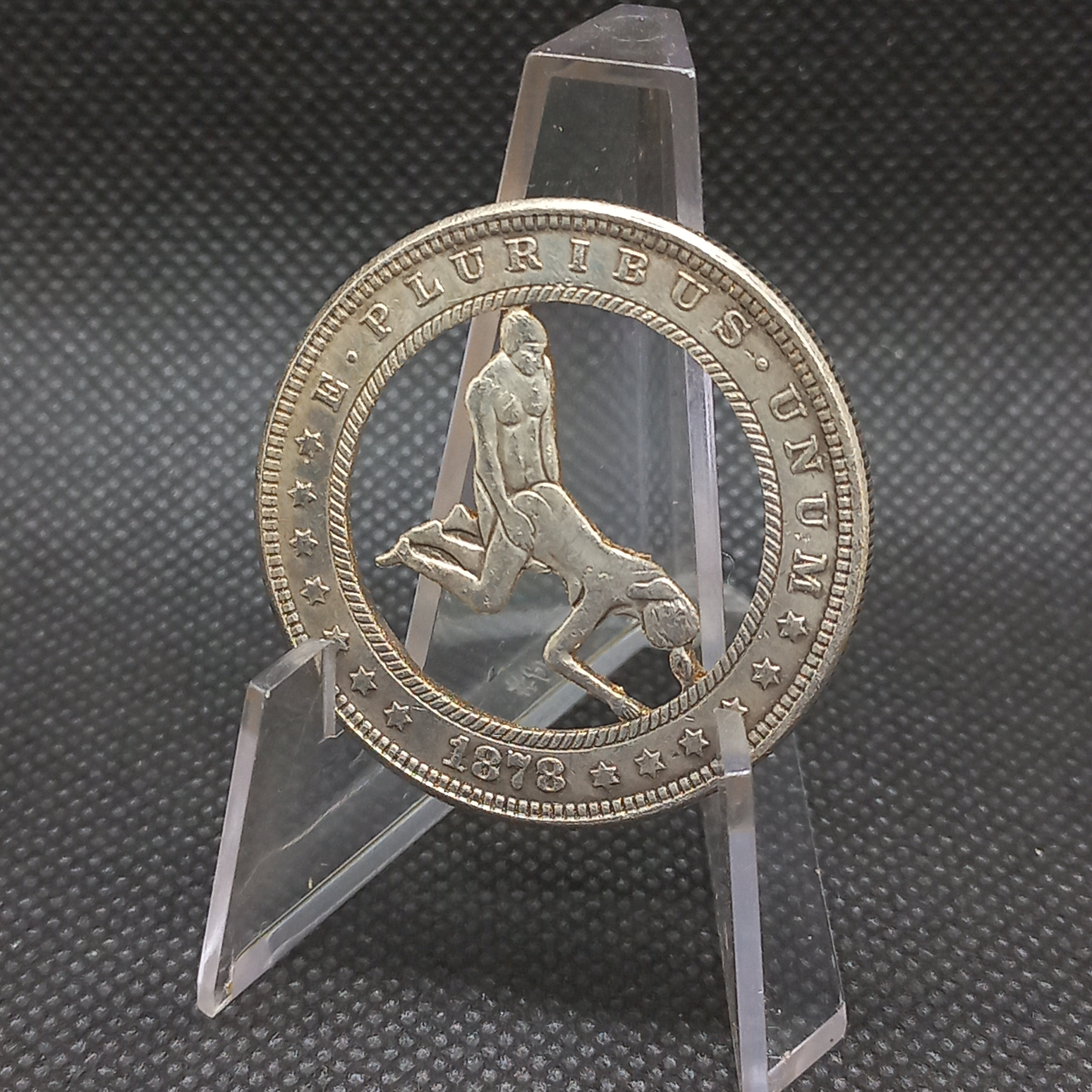 Hobo Cut Coin Standing Sideways Doggy on Table Man Woman Kama - Etsy