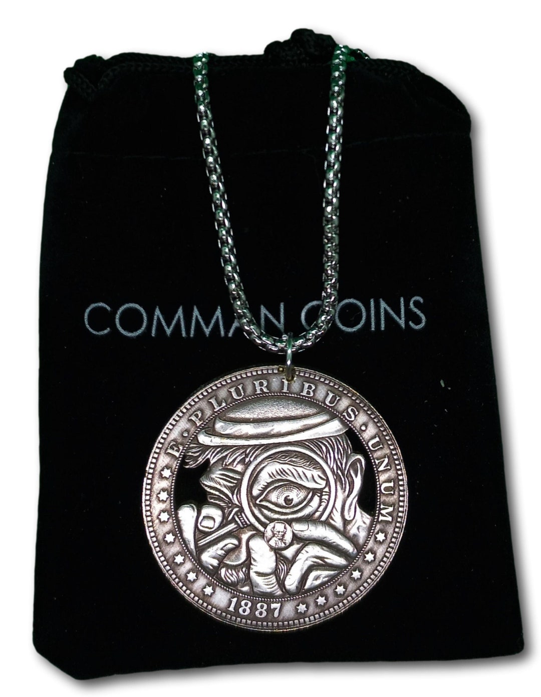 Cut Coin Hobo Coin Necklace Grader Checking the Quality of the Coin ...