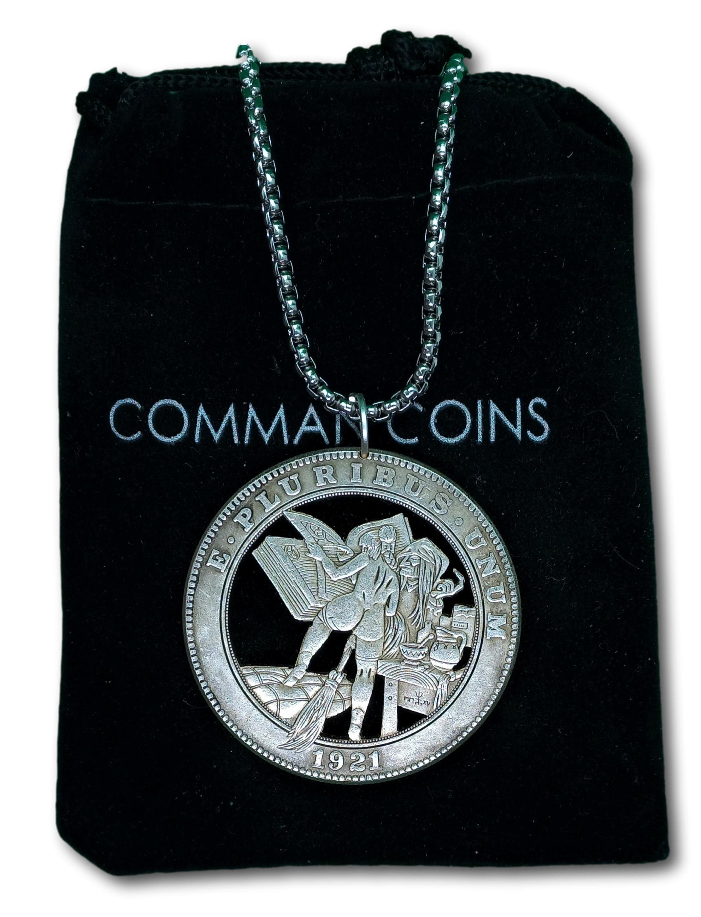 Cut Coin Hobo Coin Necklace Sexy Witch Naked Black Magic American ...