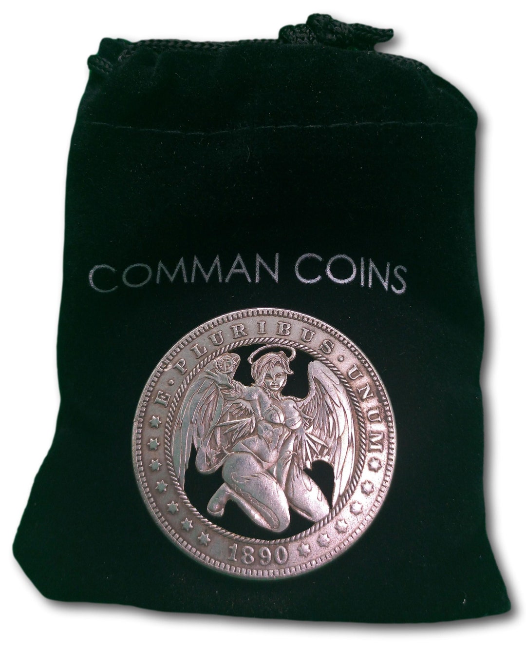 Hobo Coin Cut Coin Sexy Woman Angel of Heaven Jesus God US American Art ...