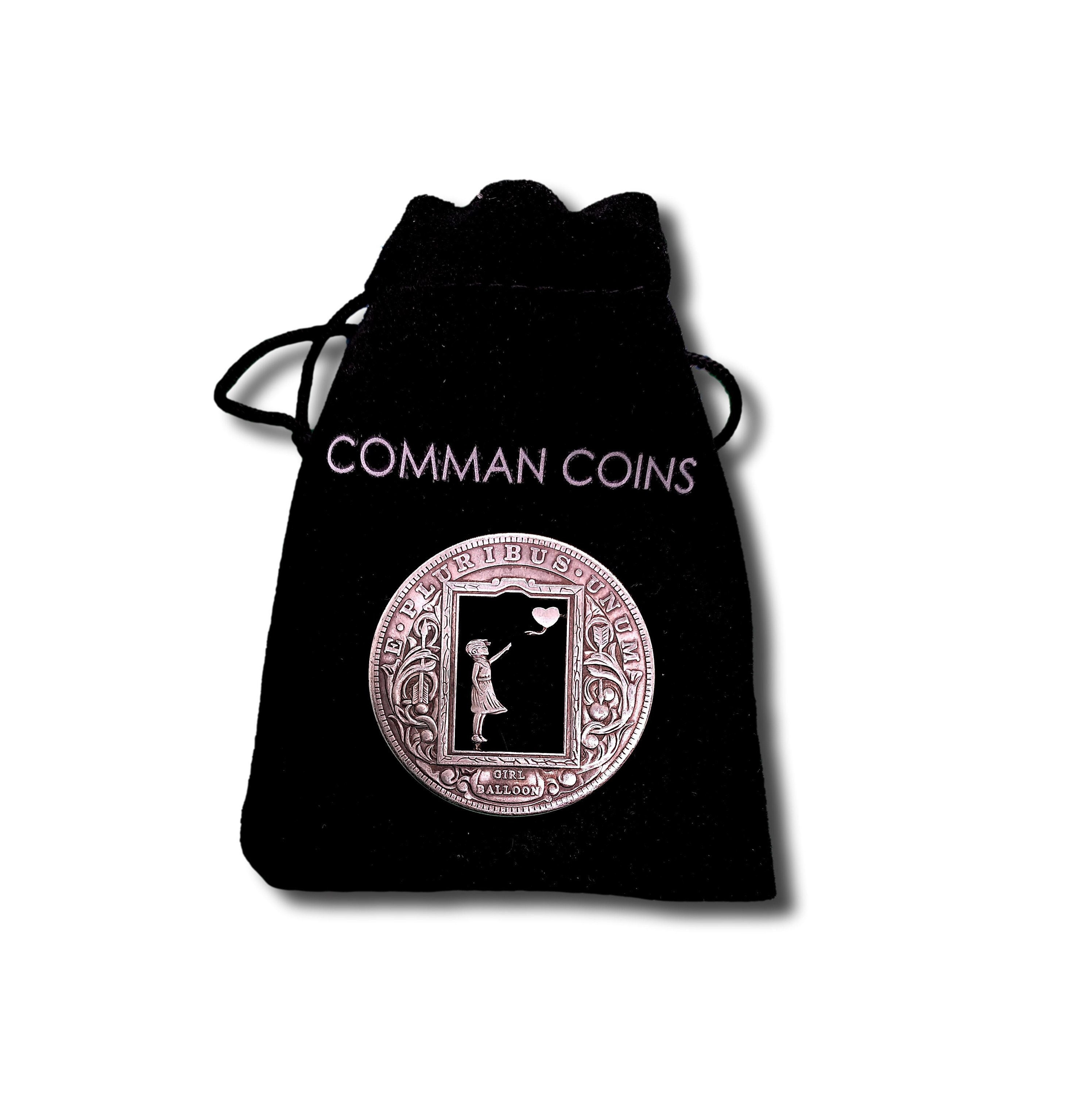 Hobo Cut Coin Roman Booteen Bansky Girl With Balloon Picture Frame ...